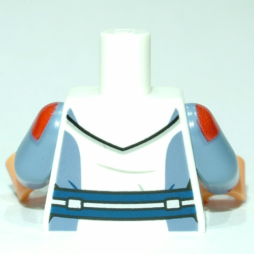 LEGO PART 973c24h13pr6248 Torso, Sand Blue Accents, Dark Blue Belt, Red ...