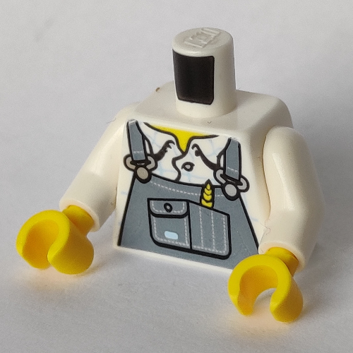 LEGO PART 973c27h01pr1859 Torso Sand Blue Overalls with Wheat Ear in ...