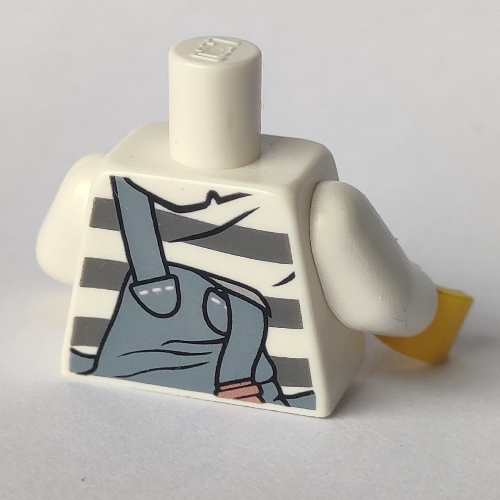 LEGO PART 973c27h01pr1945 Torso Prison Shirt, Torn Overalls over Prison ...