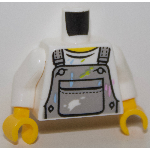 LEGO PART 973c27h01pr3430 Torso Light Bluish Gray Overall, Paint Stains ...