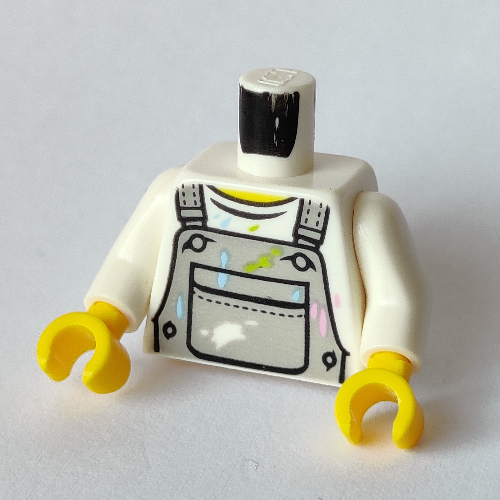 LEGO PART 973c27h01pr3430 Torso Light Bluish Gray Overall, Paint Stains ...