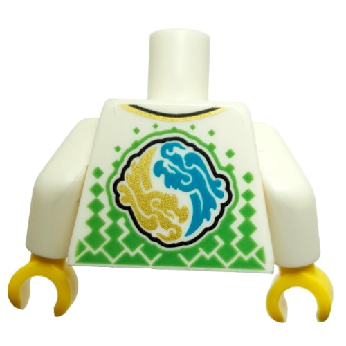LEGO PART 973c27h01pr6912 Torso, Robe, Dark Turquoise/White Laces ...