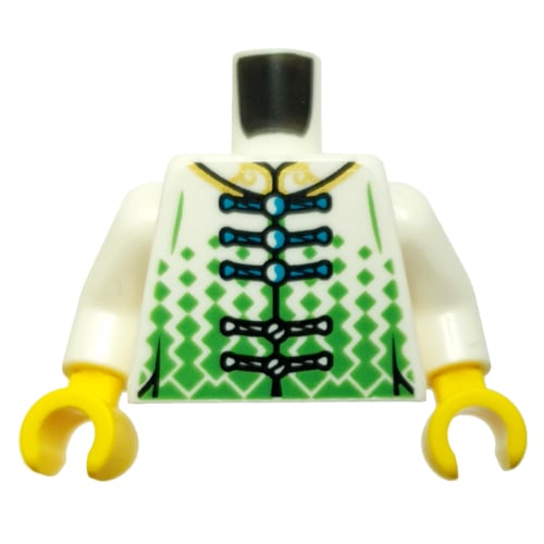 LEGO PART 973c27h01pr6912 Torso, Robe, Dark Turquoise/White Laces ...