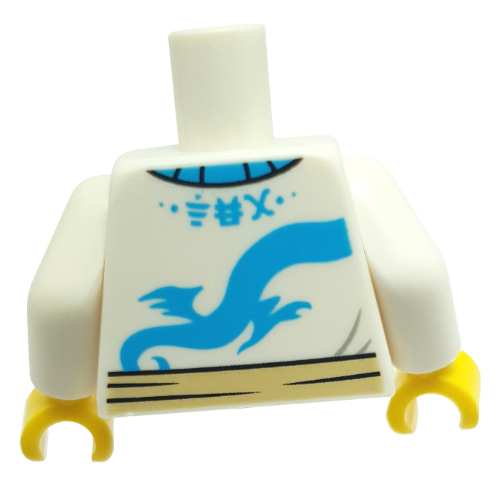 LEGO PART 973c27h01pr9995 Torso Sweater, Tan Sash Belt, Medium Azure ...