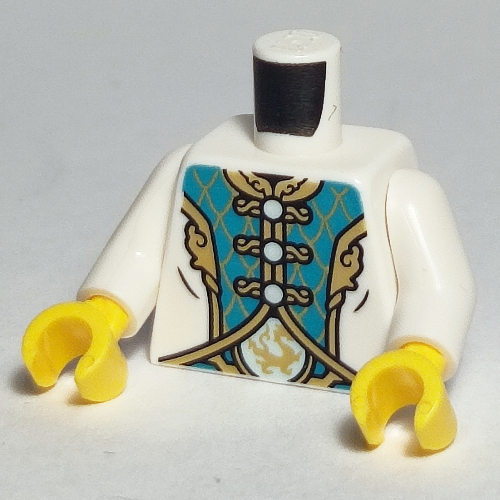 LEGO PART 973c27h01pr6079 Torso Tunic, Dark Turquoise Panel, Gold Trim ...