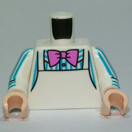 LEGO PART 973c27h02pr0001 Torso Apron, Bright Pink Bow Tie, Dark Azure ...