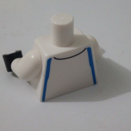 LEGO PART 973c27h03pr0015 Torso, Racing Suit, Blue Lines, Silver Bull ...