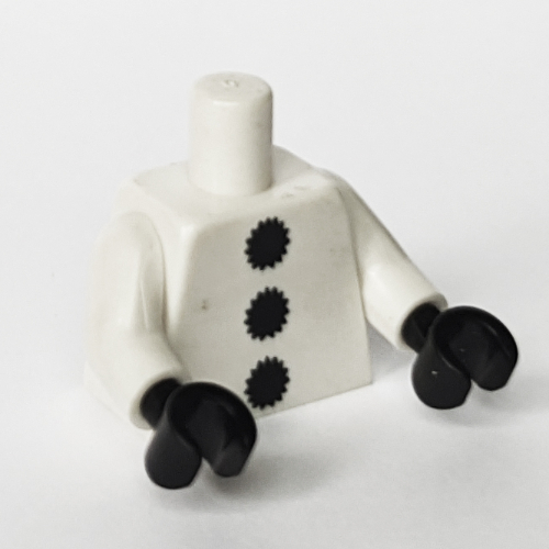 LEGO PART 973c27h03pr2316 Torso 3 Black Pom Poms Print, White Arms ...