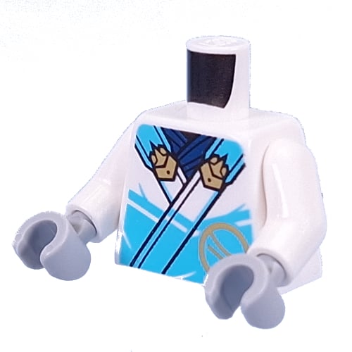 LEGO PART 973c27h14pr0002 Torso Robe, Medium Azure Trim, Dark Blue ...