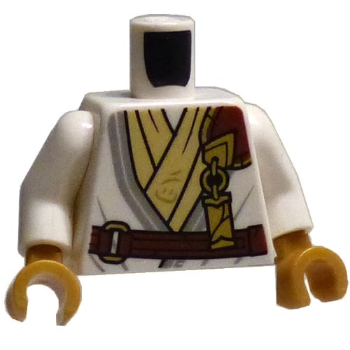 LEGO PART 973c27h21pr0003 Torso, White/Tan Nina Robes, Reddish Brown ...