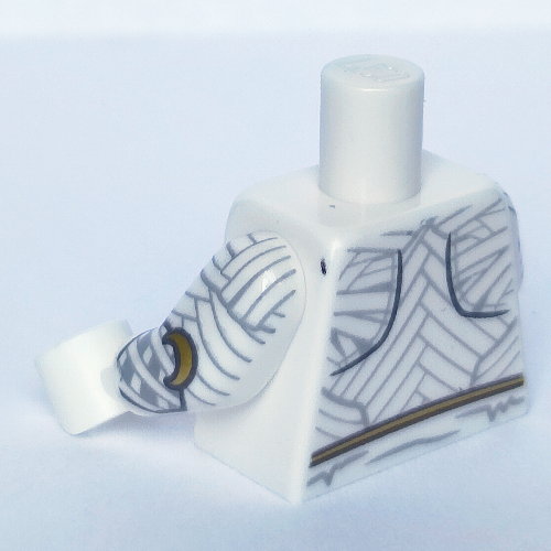 LEGO PART 973c27h27pr0005 Torso, Light Bluish Grey Wrappings, Gold ...