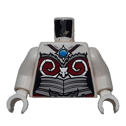 LEGO PART 973c27h27pr2235 Torso Armor, Silver and Dark Red with Blue ...