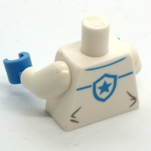 LEGO PART 973c27h32pr6883 Torso, Jacket, Dark Azure Zipper, Trim print ...