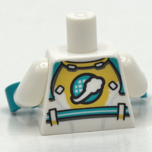 LEGO PART 973c27h46pr5864 Torso Spacesuit, Dark Turquoise Trim, Dark ...