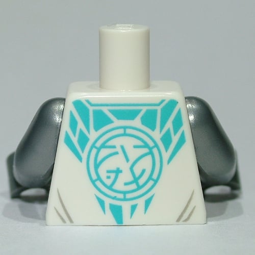 LEGO PART 973c30h12pr0001 Torso Robe, Medium Azure Decorations, Flat ...