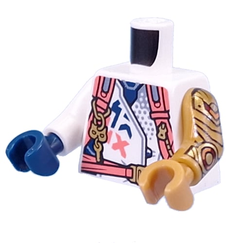 LEGO PART 973d47pr0001 Torso Robe, Coral Straps, Dark Blue Undershirt ...