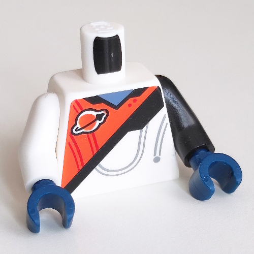 LEGO PART 973e133pr0001 Torso, Odd Arms, Classic Space Logo, Red/White ...
