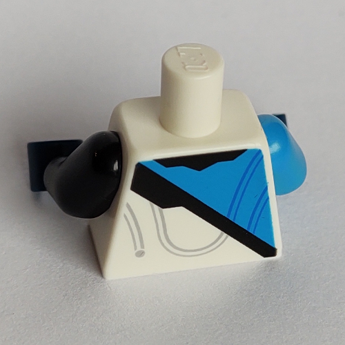 LEGO PART 973e137pr0001 Torso, Odd Arms, Space Suit, Black Diagonal ...