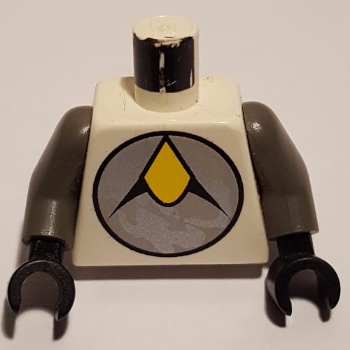LEGO PART 973c08h03pr0003 Torso Yellow/Silver Exploriens Logo Print ...