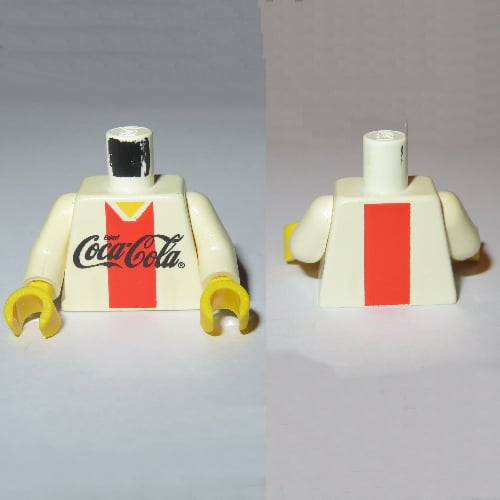 LEGO PART 973c27h01pr0005 Torso V-Neck Shirt with Coca-Cola Logo and ...