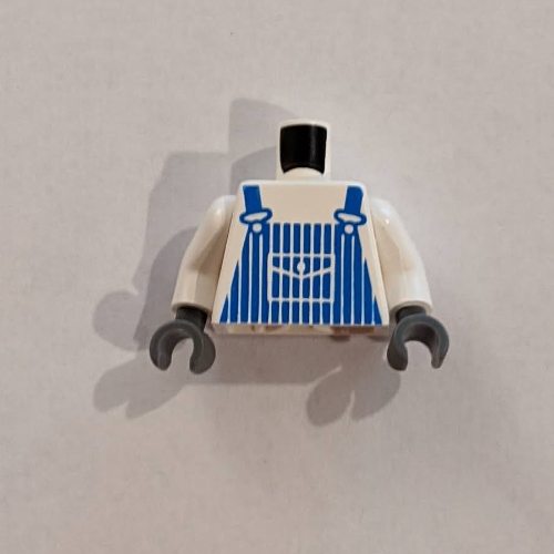 LEGO PART 973c27h08pr0009 Torso Overalls with Blue Stripes Print, White ...