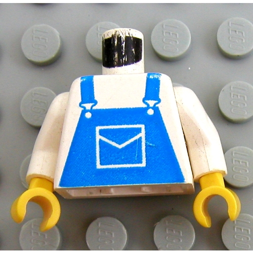 LEGO PART 973c27h01pr0201 Torso Overalls / Dungarees, Blue Print, White ...