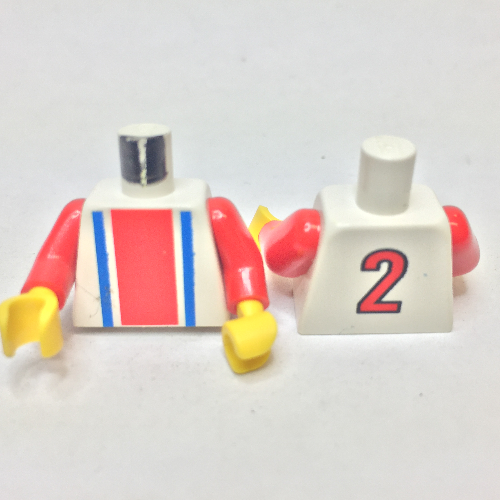 LEGO PART 973c22h01pr0245 Torso Soccer Shirt, Vertical Striped Red/Blue ...