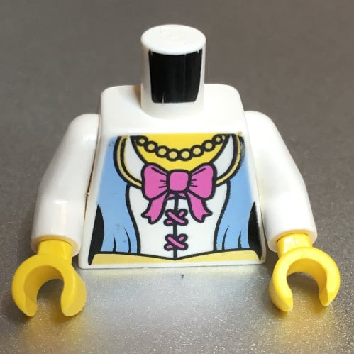 LEGO PART 973c27h01pr0020 Torso Corset with Medium Blue Panels, Pink ...