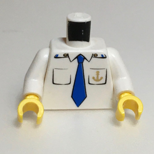 LEGO PART 973c27h01pr1320 Torso Boat Anchor Logo, Blue Tie, Two Pockets ...