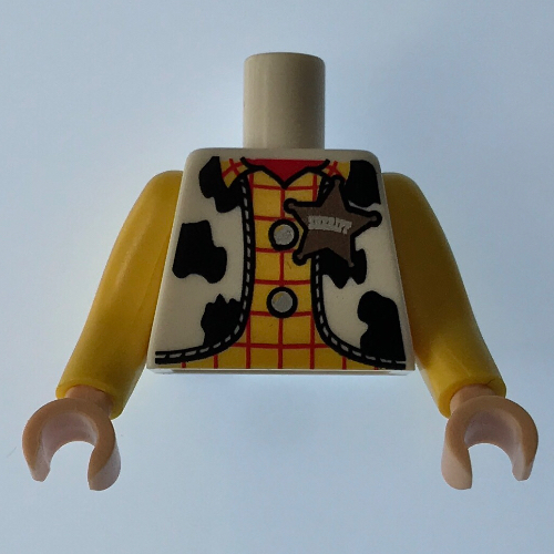 LEGO PART 87858pr1529 Torso with Long Arms, Vest with Sheriff Star over ...
