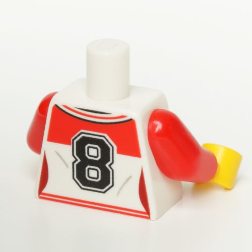 LEGO PART 973c22h01pr3659 Torso Jacket Open over Gray Top with Red ...