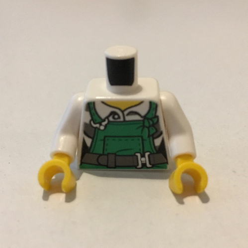 LEGO PART 973c27h01pr3732 Torso Overalls, Green over Dark Bluish Grey ...
