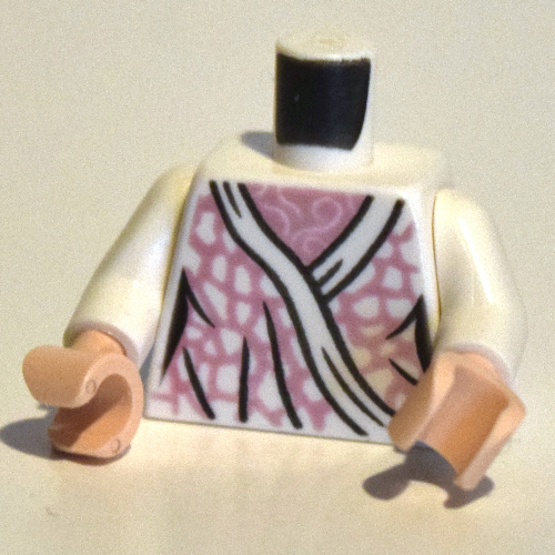 LEGO PART 973c27h02pr4734 Torso Robe with Lavender Print, White Arms ...