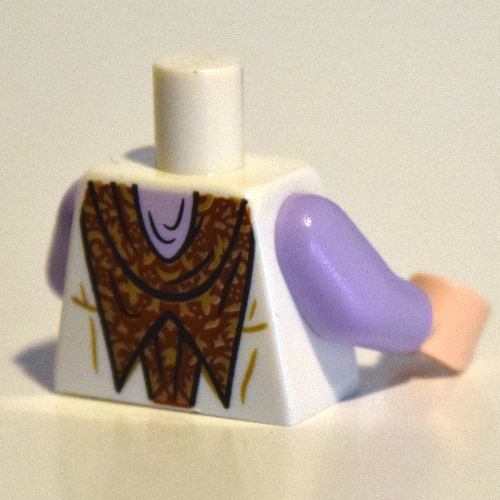 LEGO PART 973c39h02pr4795 Torso Robe, Dark Tan/Reddish Brown Collar ...