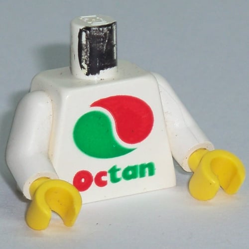 LEGO PART 973c27h01pr0130 Torso Octan Logo Print, White Arms, Yellow ...