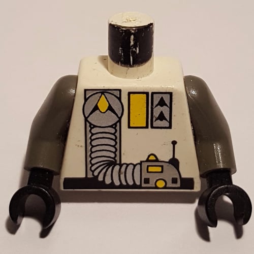 LEGO PART 973c08h03pr0133 Torso Exploriens Logo, Yellow Accents, Silver ...