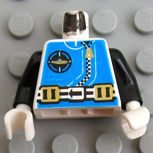 LEGO PART 973c03h27pr0170 Torso Wetsuit, Aquanaut Sub Logo, Zipper, and ...
