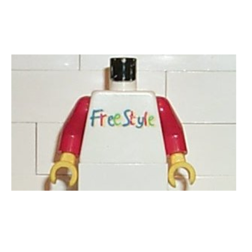 LEGO PART 973c22h01pr0033 Torso FreeStyle Logo Print, Red Arms, Yellow ...