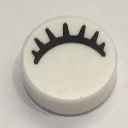 LEGO PART 98138pr0026 Tile Round 1 x 1 with Black Eye Closed with ...