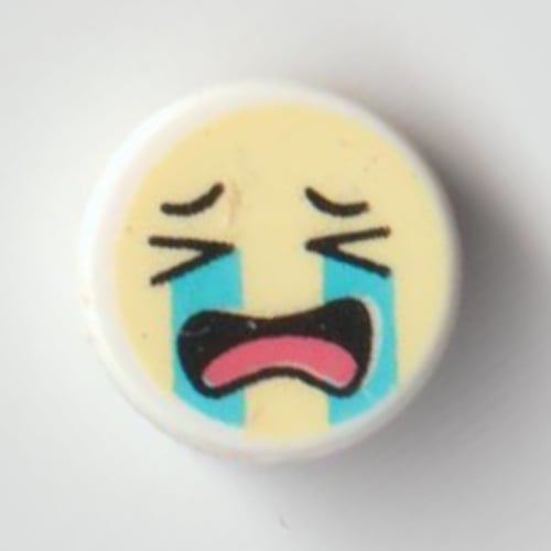 LEGO PART 98138pr0135 Tile Round 1 x 1 with Smiley Crying Face print ...