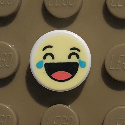 LEGO PART 98138pr0148 Tile Round 1 x 1 with Smiley Laughing print ...
