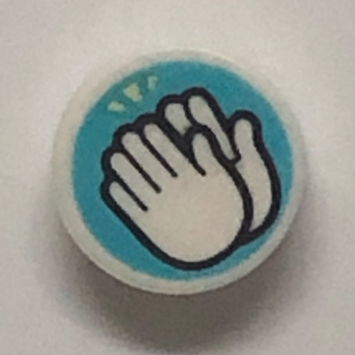 LEGO PART 98138pr0270 Tile Round 1 x 1 with Clapping Hands on Medium ...