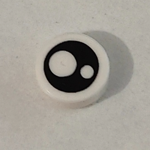 LEGO PART 98138pr9981 Tile Round 1 x 1 with Black Eye with Two Pupils ...