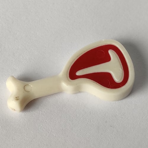 LEGO PART 98372pr0001 Food Steak on Bone with Red Meat Print ...