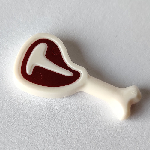 LEGO PART 98372pr0002 Food Steak on Bone with Dark Red Meat Print ...