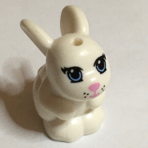 LEGO PART 98387pr0001 Animal, Rabbit / Bunny Sitting with Blue Eyes and ...