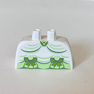 LEGO PART 24068pr0004 Lower Body, Skirt Wide with Lime Bows and ...