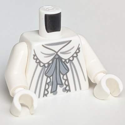 LEGO PART 973c27h27pr9996 Torso Dress, Dark Bluish Gray Bowtie, Black ...