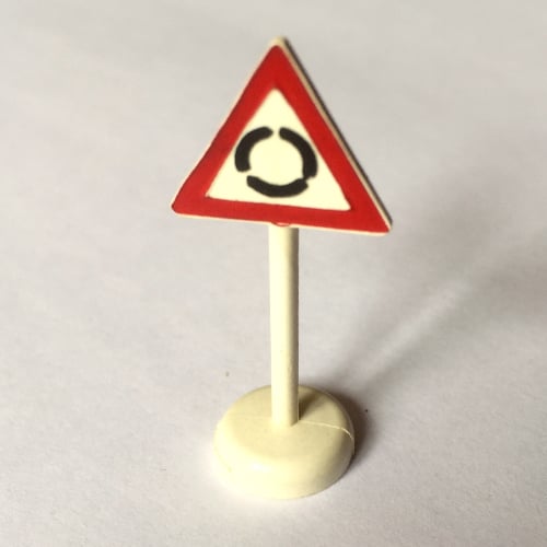 LEGO PART upn0154pr0002 Road Sign Old Triangle with Roundabout Print ...