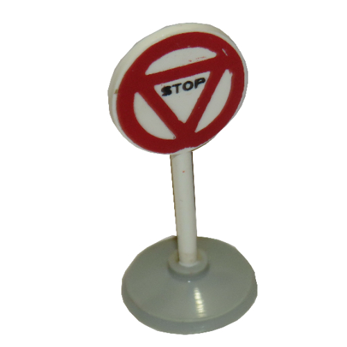 LEGO PART upn0141c01pr0007 Road Sign Old Round with Triangle Stop Print ...